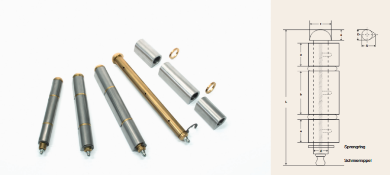 3 delig uit Staal met messing stift en smeernippel - Lasscharnieren.nl